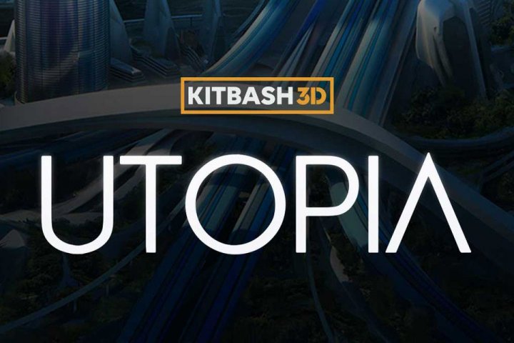 KitBash3D Utopia 未来主义乌托邦城市建筑场景3D模型 - 腾龙工作室