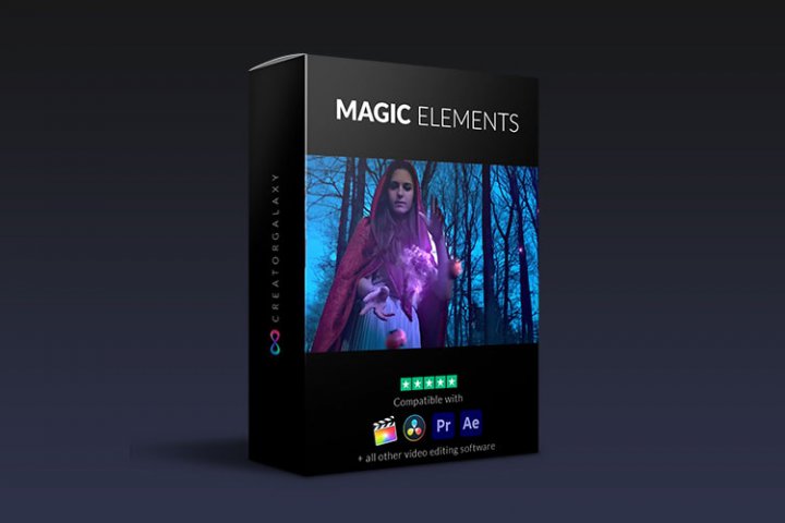 CreatorGalaxy 4K Magic Elements Bundle - 34个独特的动画魔法烟雾效果4K视频素材 - 腾龙工作室