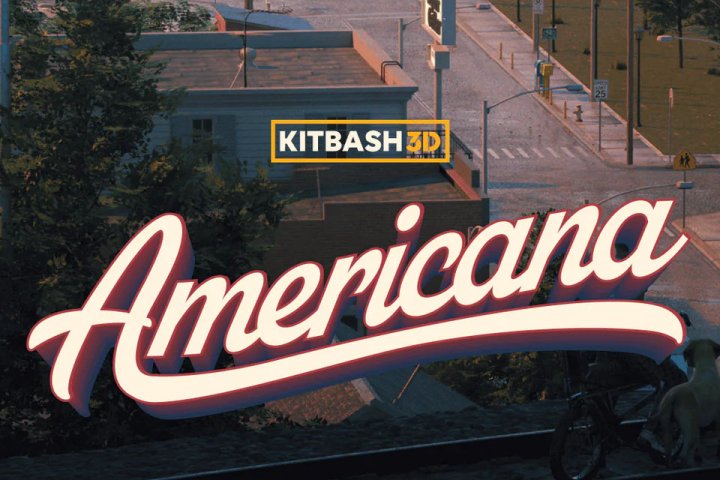 Kitbash3D Americana 美国传统城镇城市场景3D模型 - 腾龙工作室