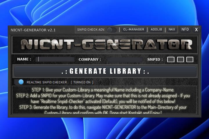 康泰克非标准声库入库文件生成工具 Native Instruments Nicnt-Generator v2.1 TRACER版 - 腾龙工作室